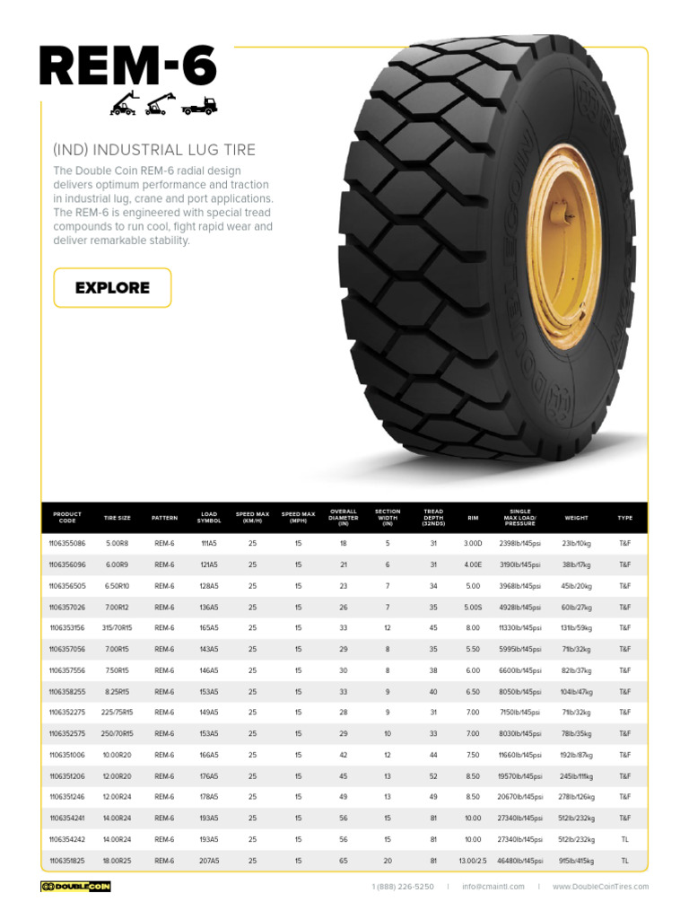 Double Coin OTR REM6 | PDF | Tire | Mechanical Engineering
