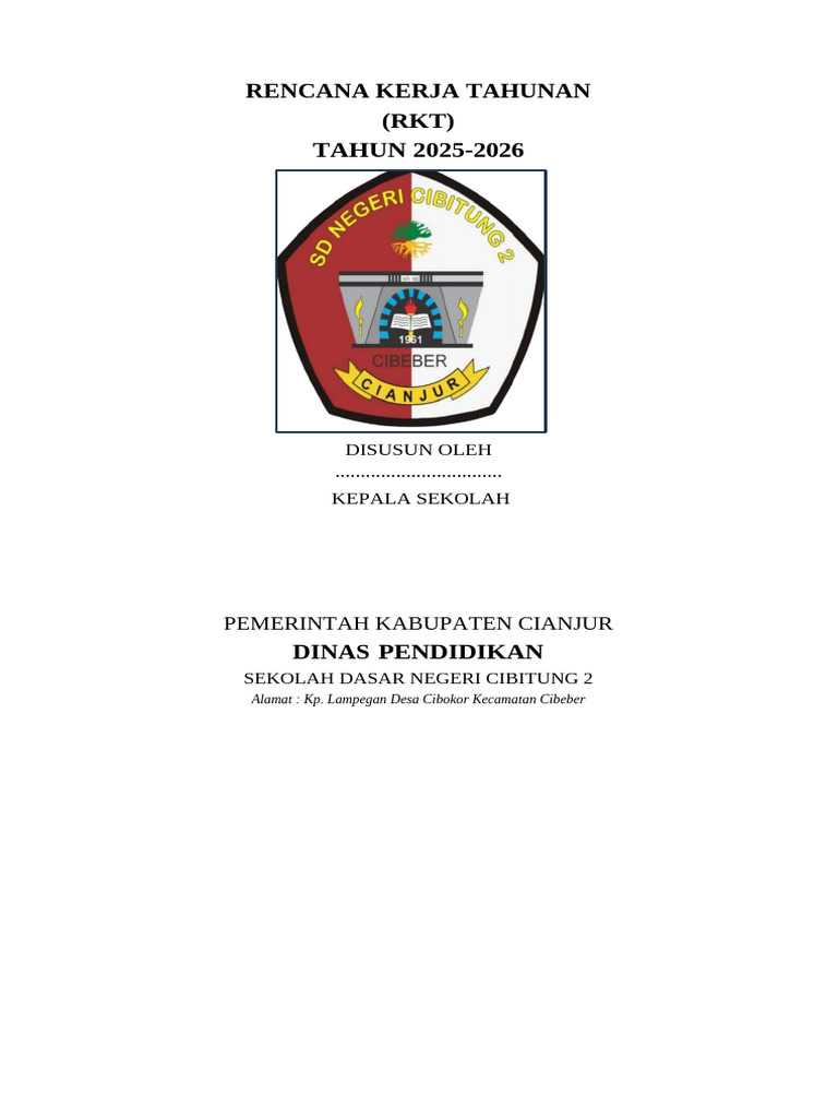 Rencana Kerja Tahunan SD 2025-2026 | PDF