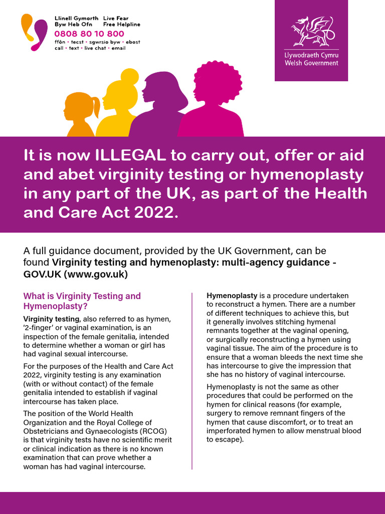 Virginity Testing and Hymenoplasty Professionals Guidance Leaflet | PDF ...