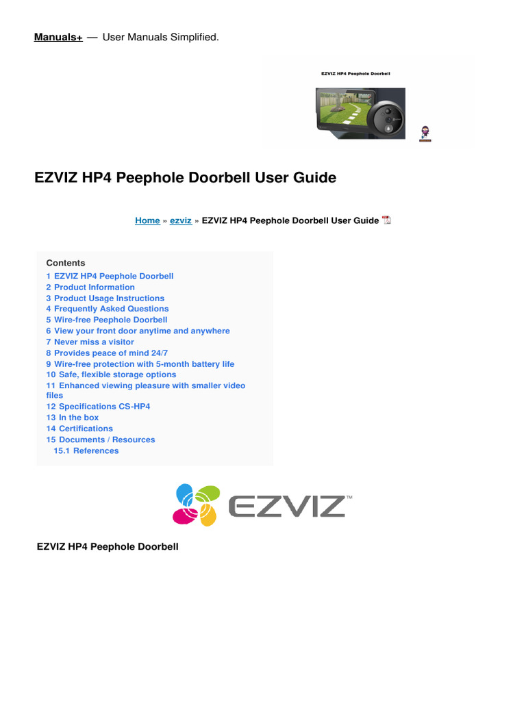 hp4 Peephole Doorbell Manual | PDF | Video | Smartphone