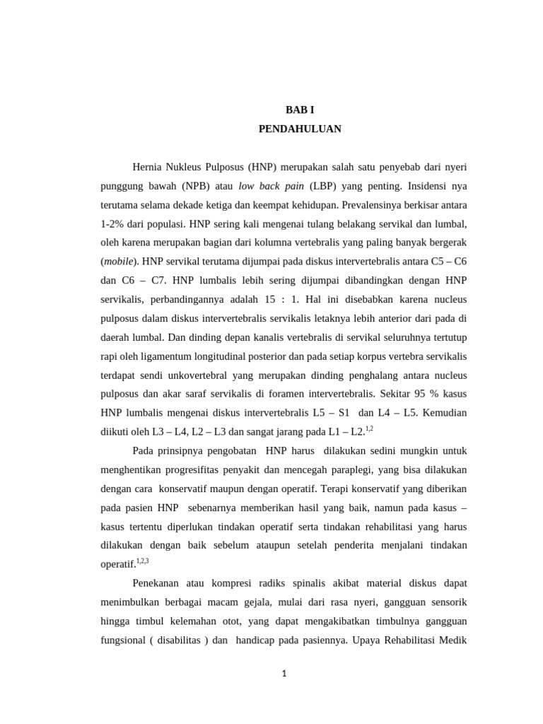 Rehabilitasi Medik Pada Pasien Dengan HNP Lumbal | PDF