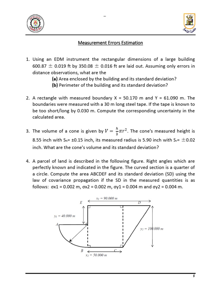 PBW 2140-Measurement Errors Estimation | PDF | Area | Standard Deviation