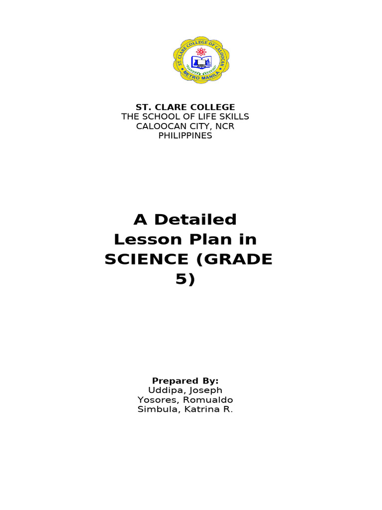 Grade 5 Science Lesson Plan: Plant Structure | PDF | Foods | Plants