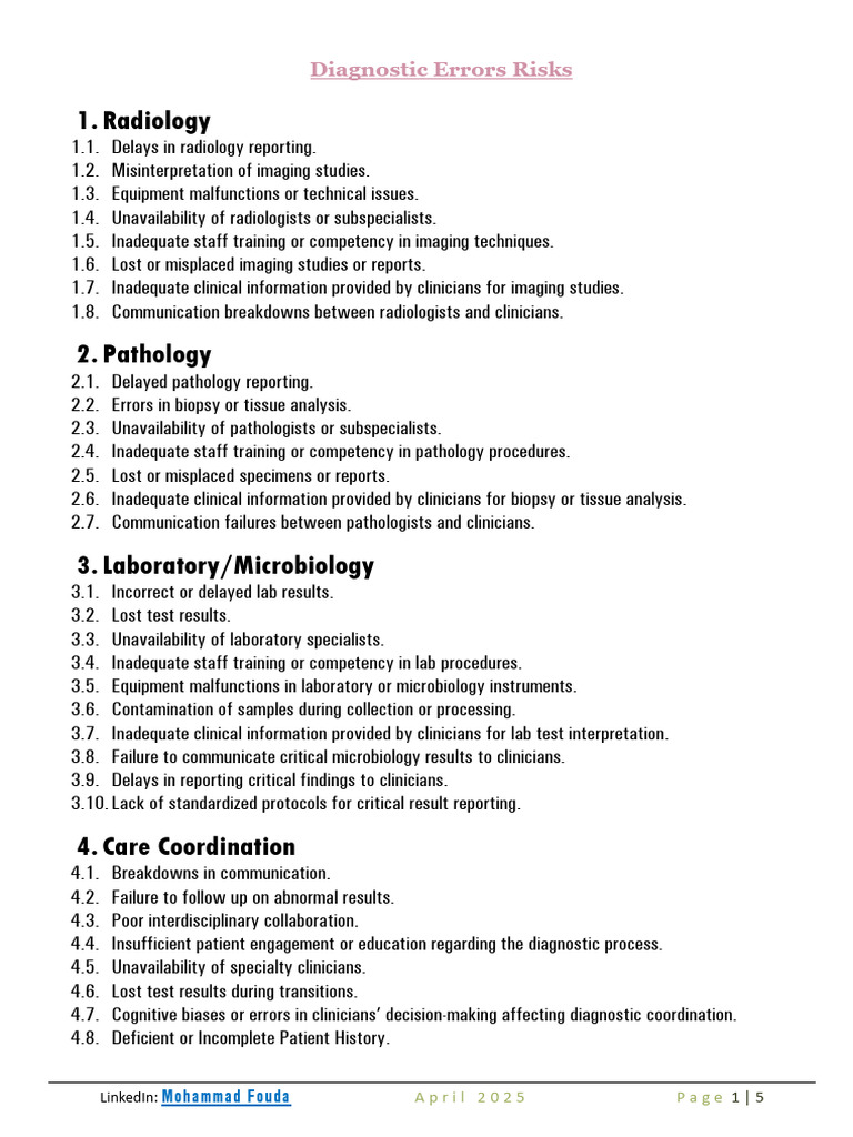 Diagnostic Errors 1745397952 | PDF | Pathology | Radiology