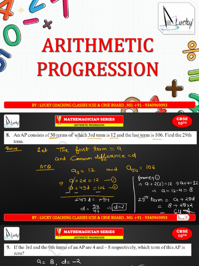 Arithmetic Progression Guide | PDF