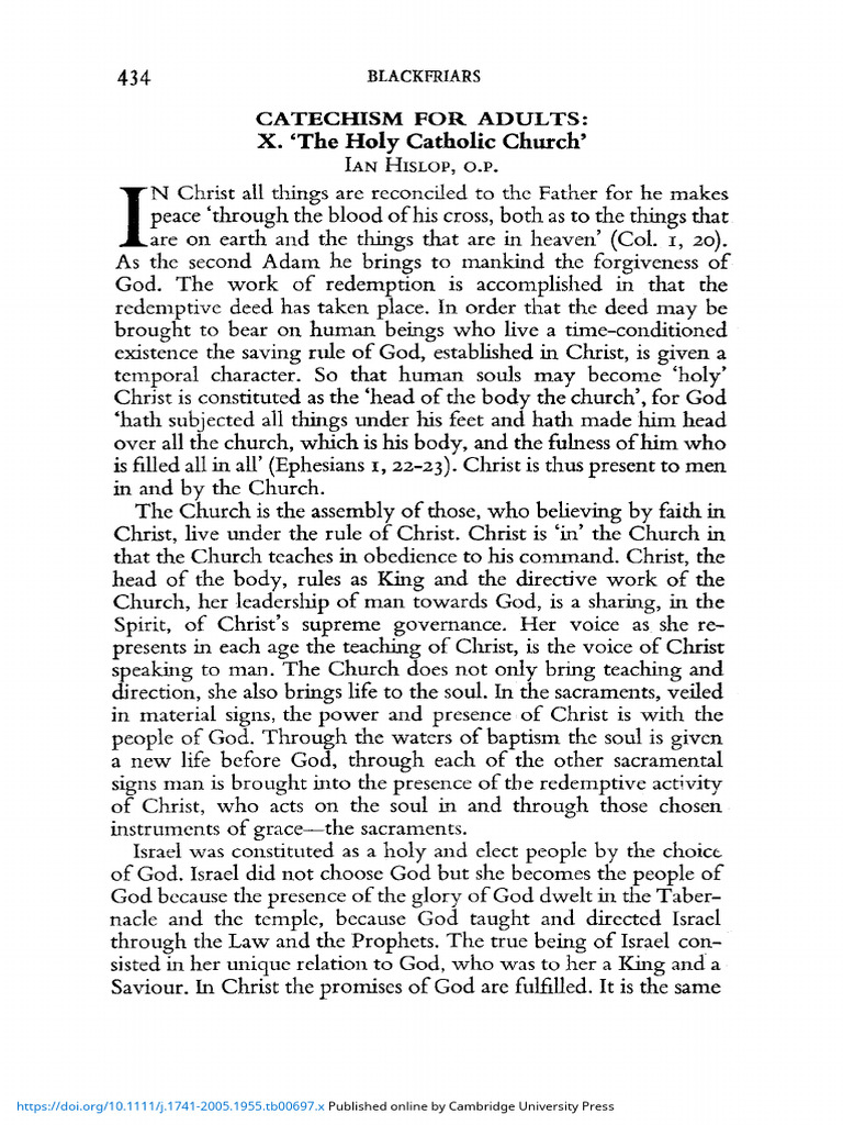 Catechism For Adults X The Holy Catholic Church | PDF | Jesus | Ten ...