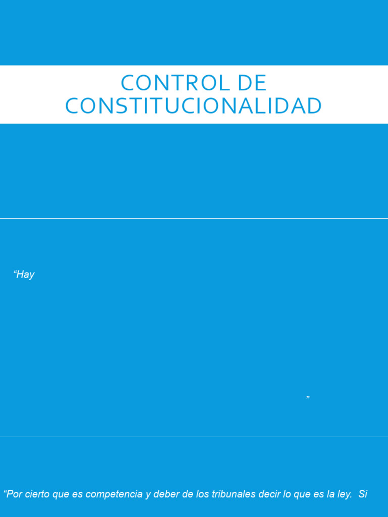 Presentación Control de Constitucionalidad | PDF | Constitución | Judicaturas