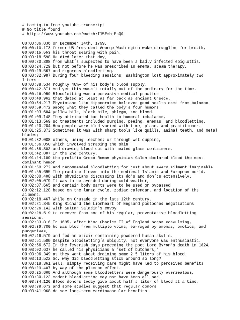 Tactiq Free Transcript I15FmhjEbQ0 | PDF | Medicine