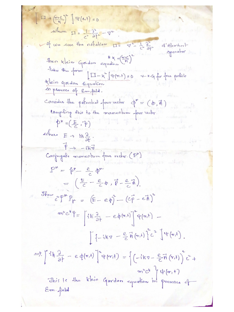 KG Eqn EM Notes | PDF