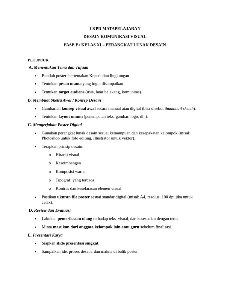 LKPD MATAPELAJARAN DKV | PDF