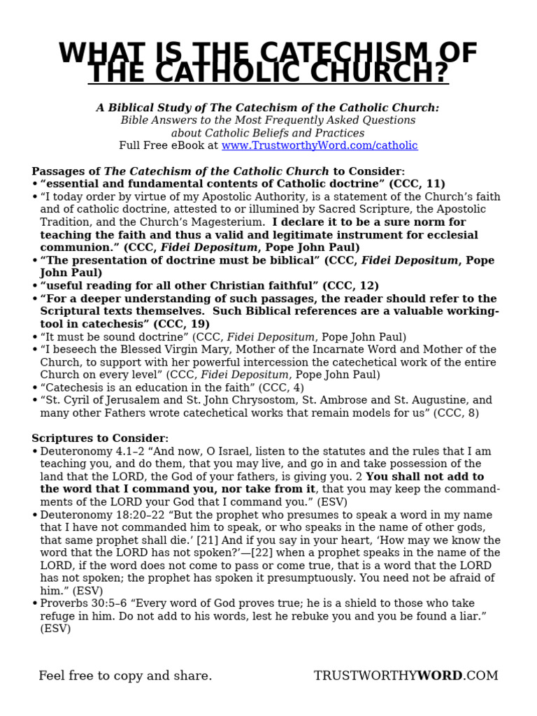What Is The Catechism of The Catholic Church? | PDF | Catechism ...