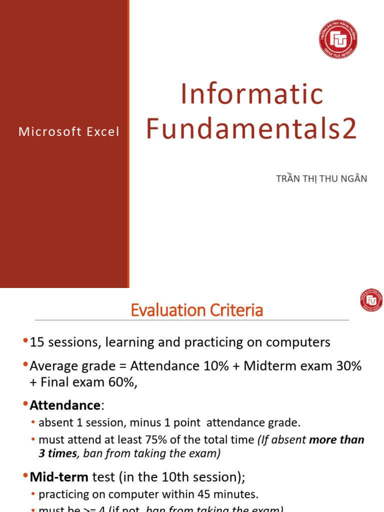 Chương 5 Excel (EN) | PDF | Microsoft Excel | Multiplication