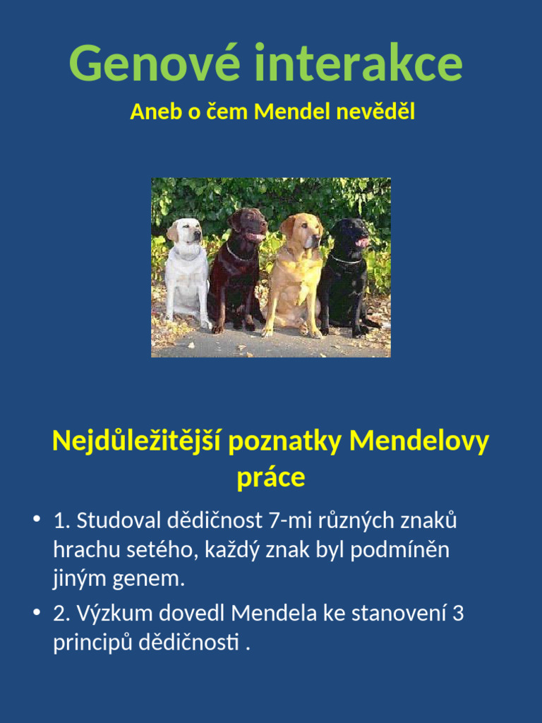 1-Genové Interakce | PDF