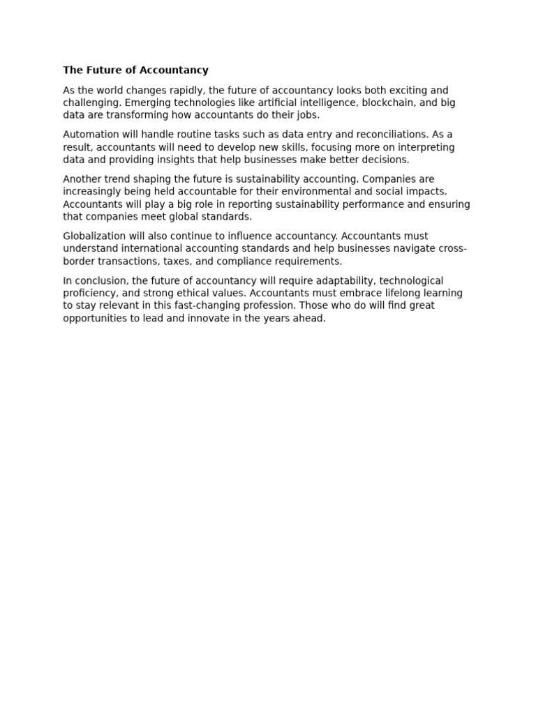 The Future of Accountancy | PDF