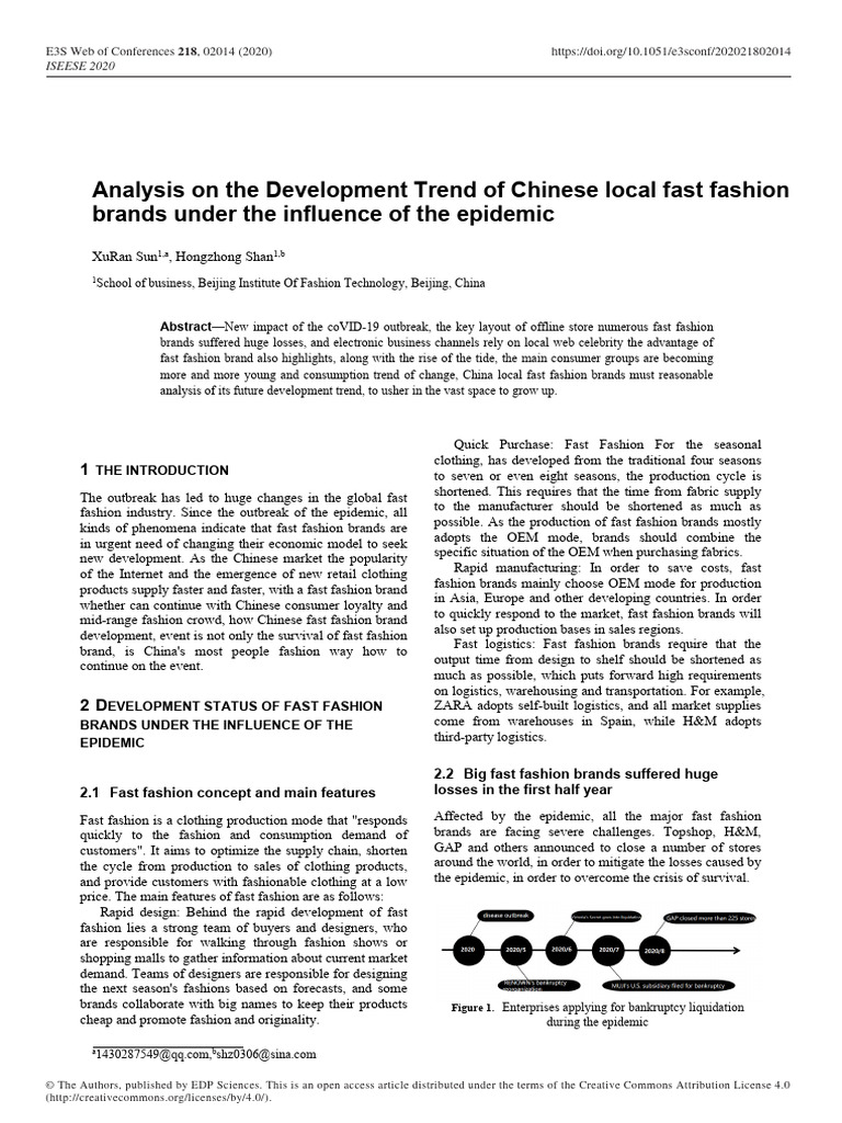 Analysis On The Development Trend of Chinese Local Fast Fashion | PDF ...