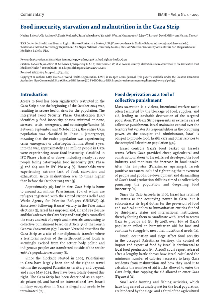WHO Food Insecurity | PDF