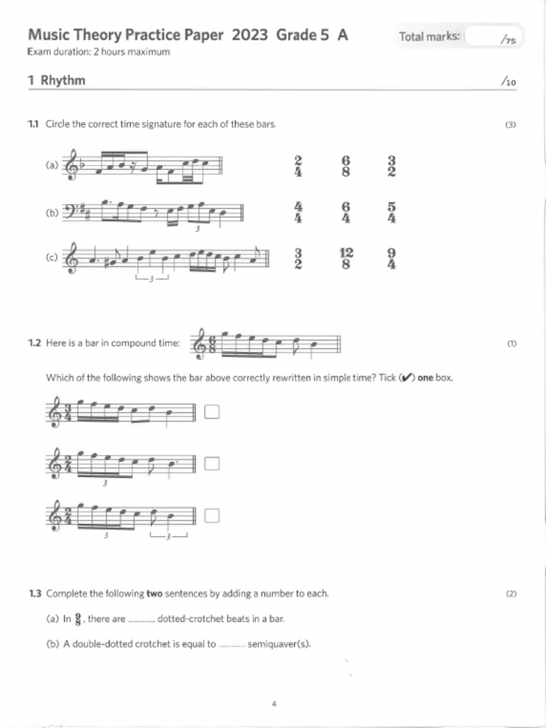 ABRSM Grade 5 - Practice Paper-4 | PDF