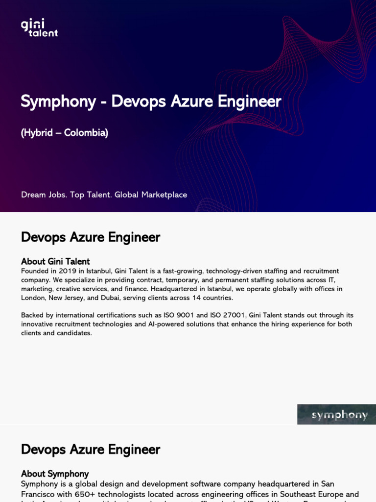 Symphony - Senior Devops Azure Engineer | PDF | Microsoft Azure | Cloud Computing