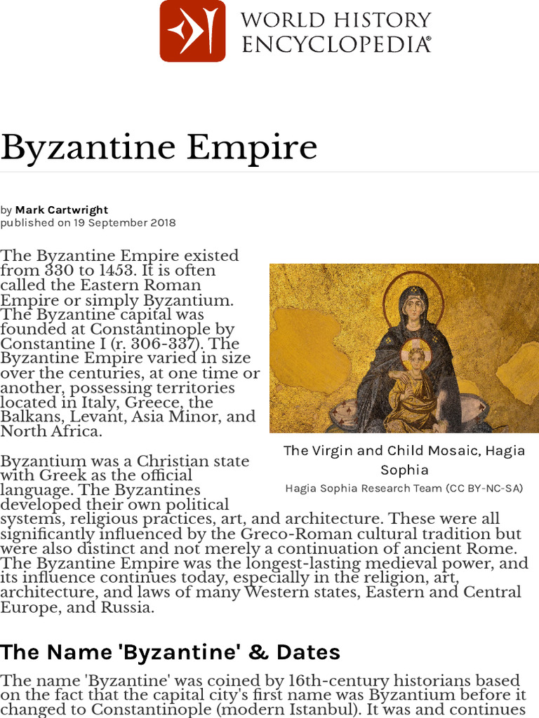 Byzantine Empire Overview and Influence | PDF | Byzantine Empire ...