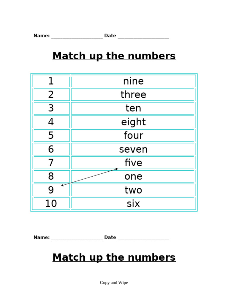 Numbers in Words Activities | PDF
