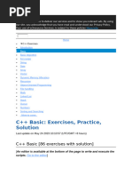 C++ Basic - Exercises, Practice, Solution - W3resource | PDF | Area | Fahrenheit