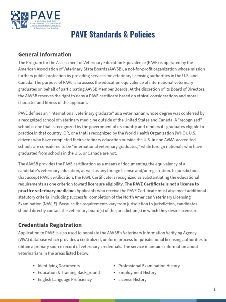 PAVE Standards and Policies | PDF | International English Language ...