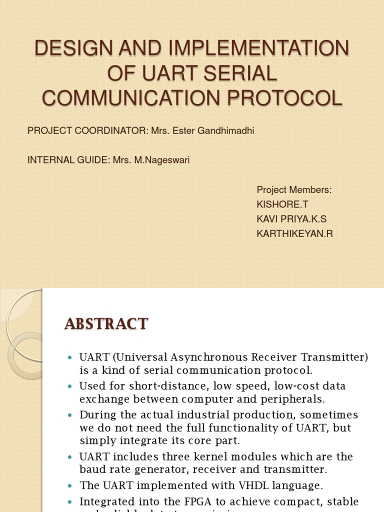 Design and Implementation of Uart Serial Communication Protocol | PDF | Networks | Computer ...