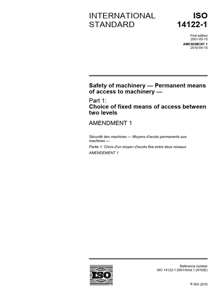 ISO 14122-1: Access Safety Standards | PDF | International Organization ...
