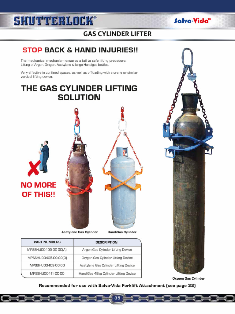 0.046 P35 Gas Cylinder Lifter | PDF