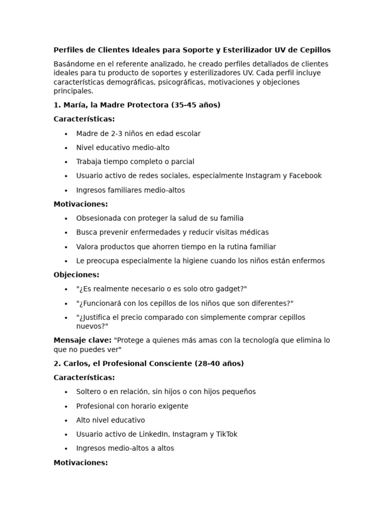 Perfiles de Clientes Ideales | PDF | Facebook