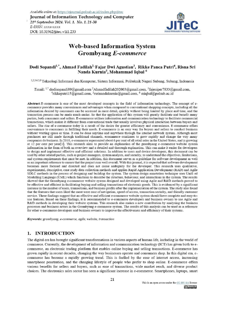 Web-Based Information System Grombyang E-Commerce | PDF