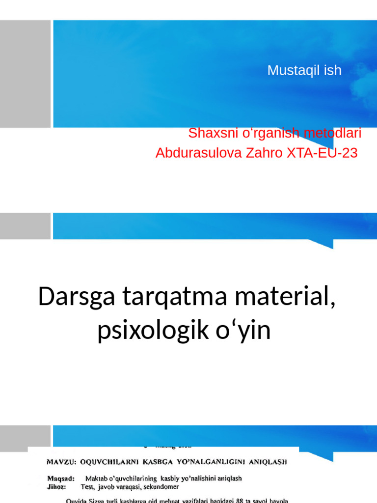 Independent Work Psychology | PDF