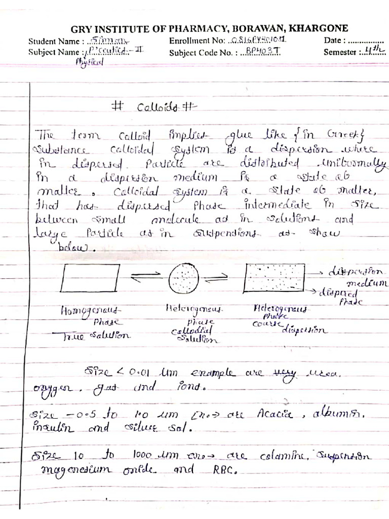 Physical P'ceutics Assignment | PDF