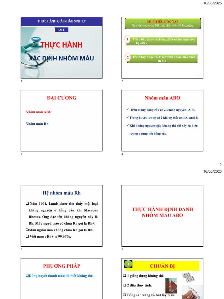 B4 - Thuc Hanh Xac Dinh Nhom Mau | PDF