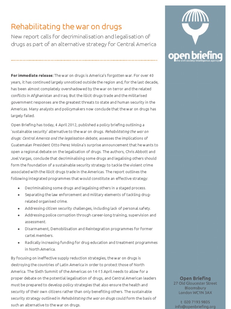 Press Release - Open Briefing - 040412 | PDF | War On Drugs | Risk ...