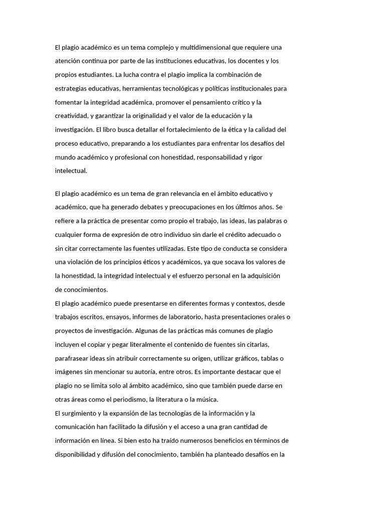 Prevención del Plagio Académico | PDF | Plagio | Enseñando