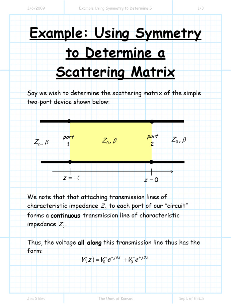 Scattering Matrix via Symmetry Analysis | PDF | Transmission Line ...