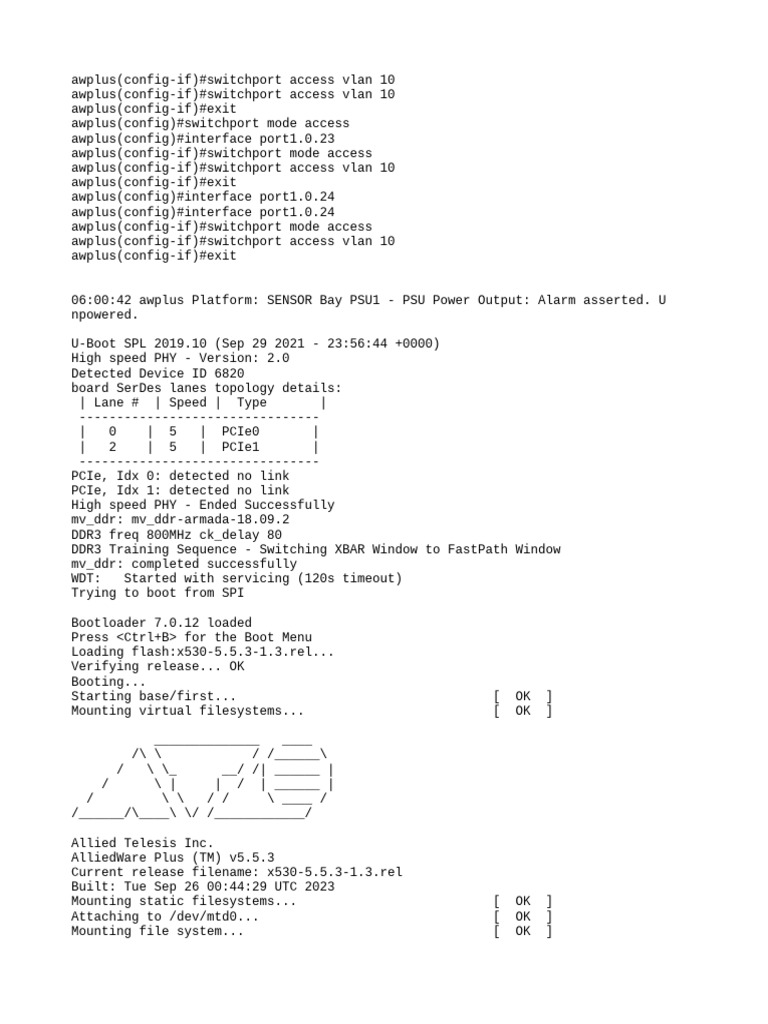 Awplus (Config If) #Switchport Access | PDF | Computer Engineering | Computing