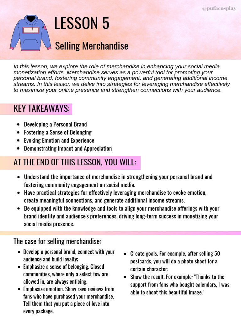 10.1 Monetization Course - Lesson 5 | PDF