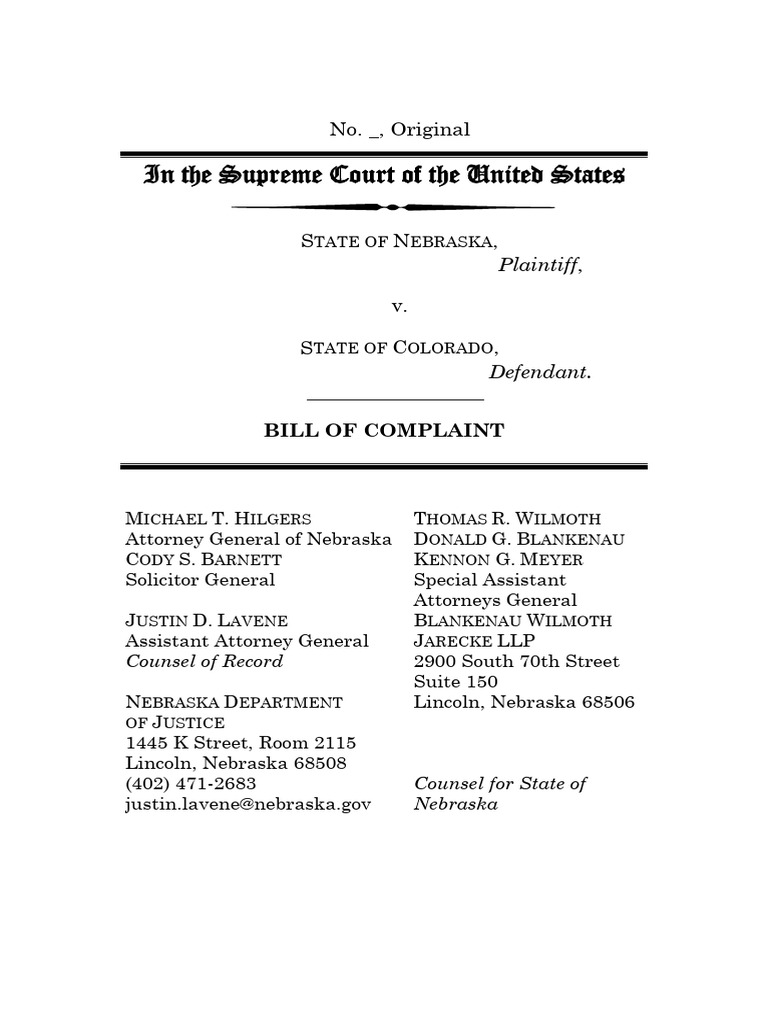 Nebraska v. Colorado: South Platte Dispute | PDF | Environment ...
