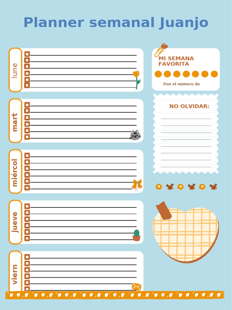 Planner Semanal JUANJO | PDF