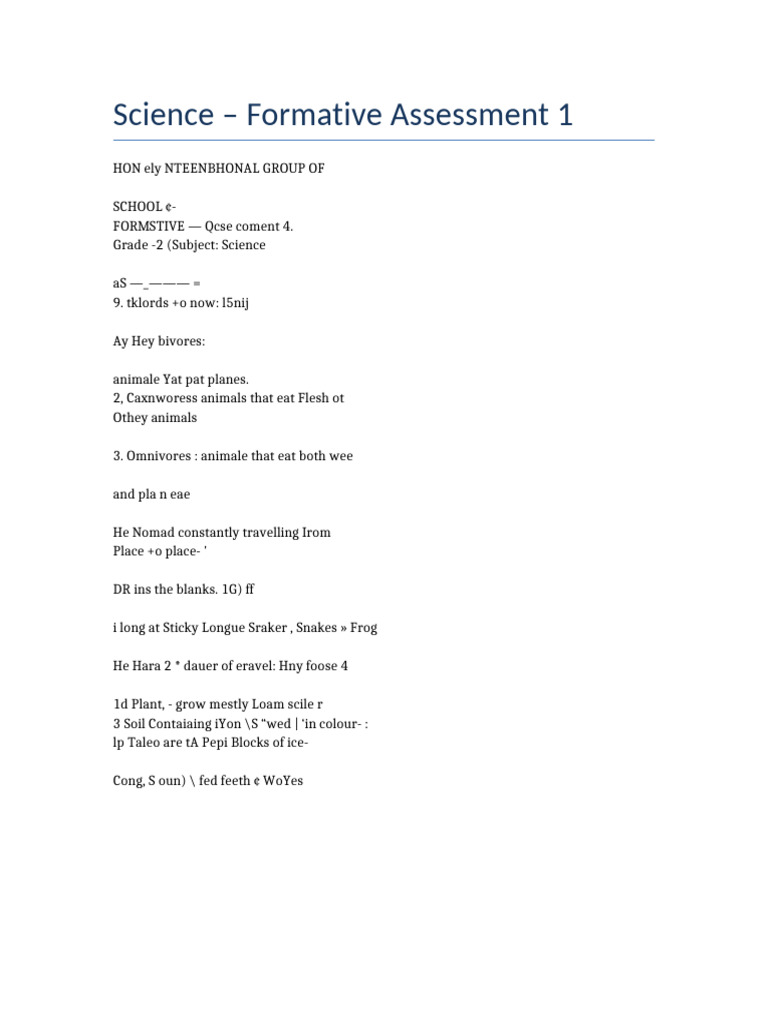 Science Assessment Grade3 | PDF