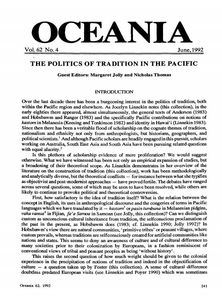 Politics of Tradition in the Pacific | PDF | Fiji | Traditions