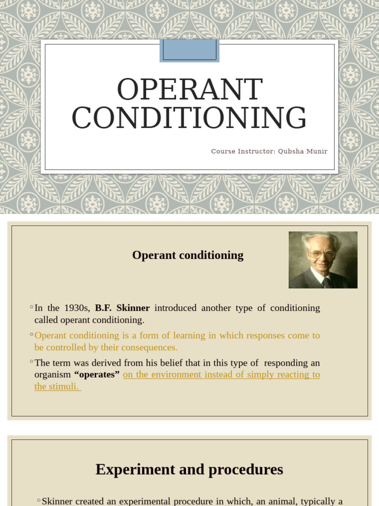 Operant Conditioning | PDF | Reinforcement | Classical Conditioning