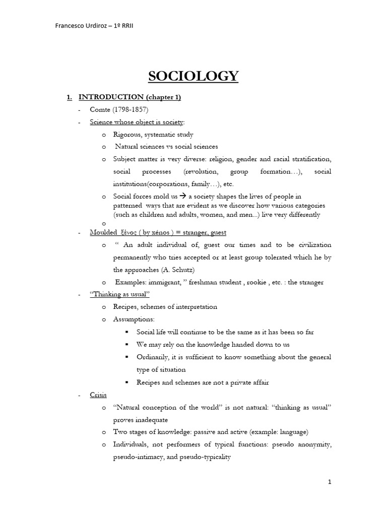 Introduction to Sociology Concepts | PDF | Capitalism | Sociology
