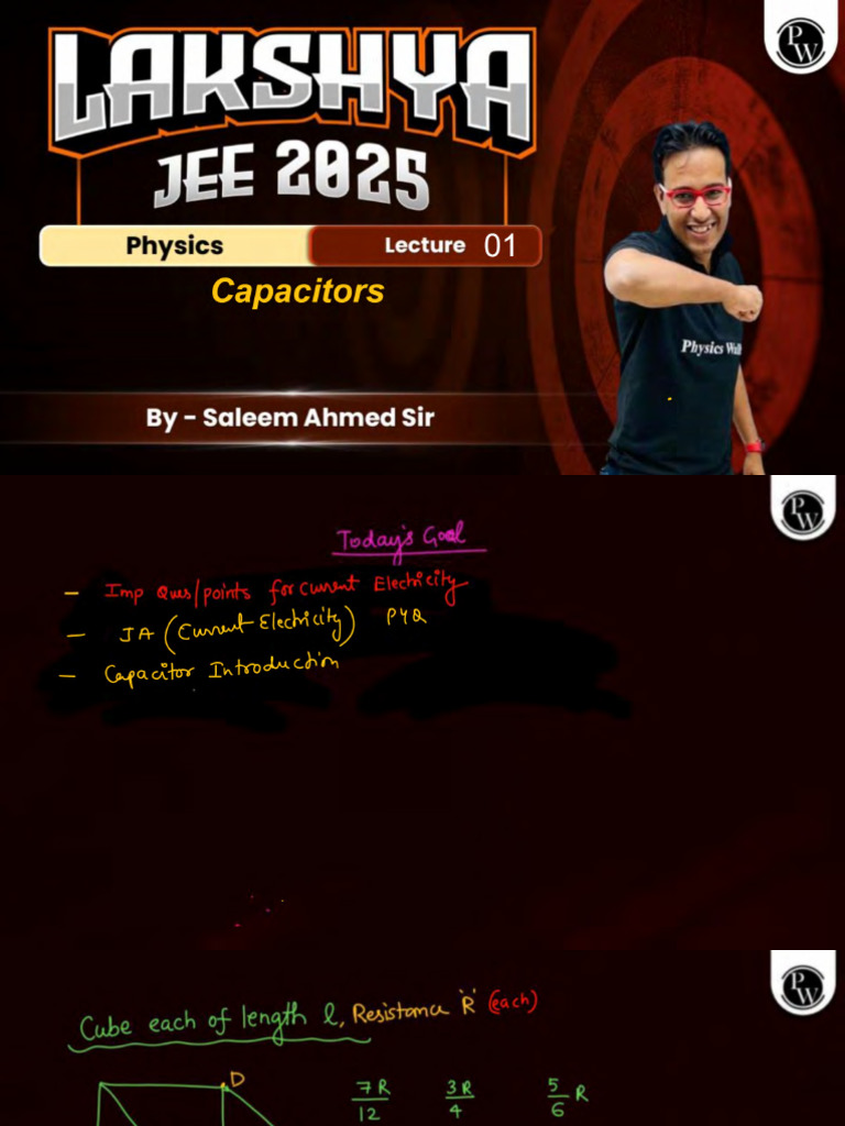 Capacitors 01 - Class Notes - Lakshya JEE 2025 | PDF