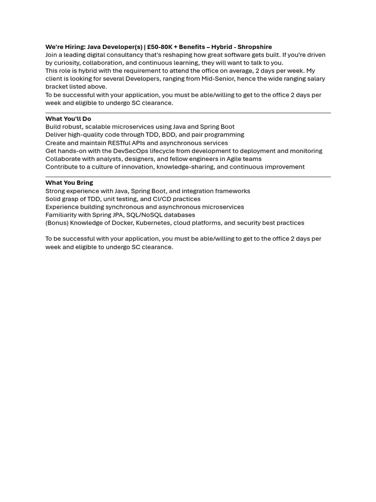 Java Developers - F5 Consultants | PDF