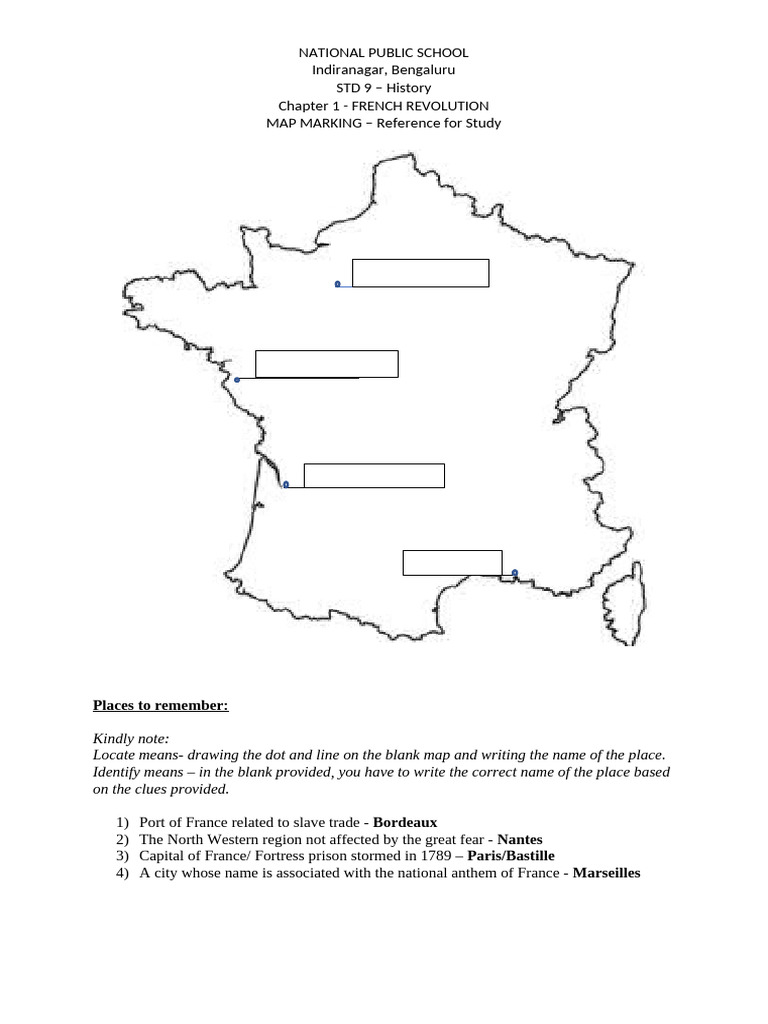 French Revolution - Blank Map | PDF