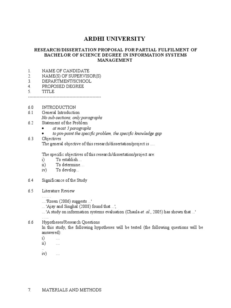 Guideline - Dissertation Proposal-Aru | PDF | Thesis | Data Analysis