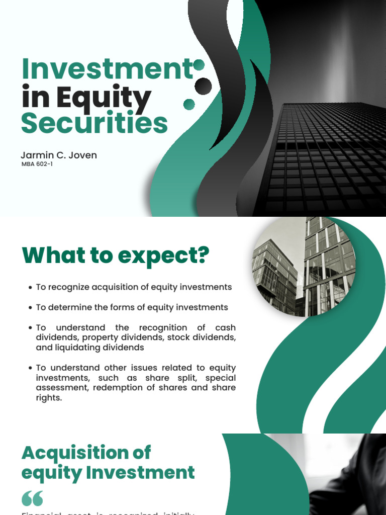 Understanding Equity Investments and Dividends | PDF | Dividend | Equity (Finance)